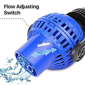 Flexzion Submersible Wave Maker 360 Degree Circulation Pump w/Magnetic Mount & Adjustable Flow Rate for Aquarium Fish Marine Coral Reef Tank Pools Fresh Salt Water -1600Gph