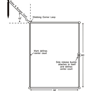 Home Court 1-inch Non-adjustable 30-ft Sand Setup Boundary - W25S (Yellow)