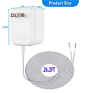ANYINELEC 24V Doorbell Transformer, C Wire Adapter, for Nest,Sensis,Ecobee, Honeywell WiFi Thermostats, Power Supply for Ring Smart Doorbells Chime, Nest Hello (26.2 Foot White)