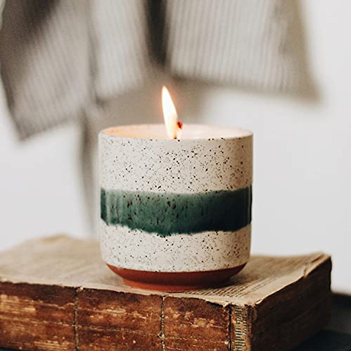 Hyggelight | The Growing Candle. Tired of Tossing Empty Candles? Try Our Less-Waste Solution. 8.5 oz, 45-50 hr Burn Time, 100% Soy Wax, Cotton Wick, Handmade Reusable Pot (Sandalwood + Vanilla, Edith)