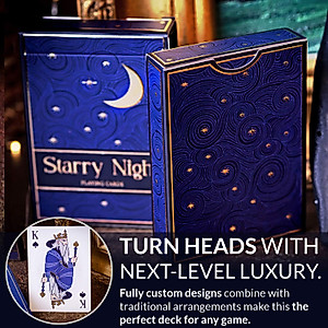 Starry Night Playing Cards | Unique Playing Cards Themed w/Eye Catching Design | Complete Deck of Cards w/Standard Playing Cards | Cool Playing Cards for Adults or Kids | Card Deck w/Free eBook