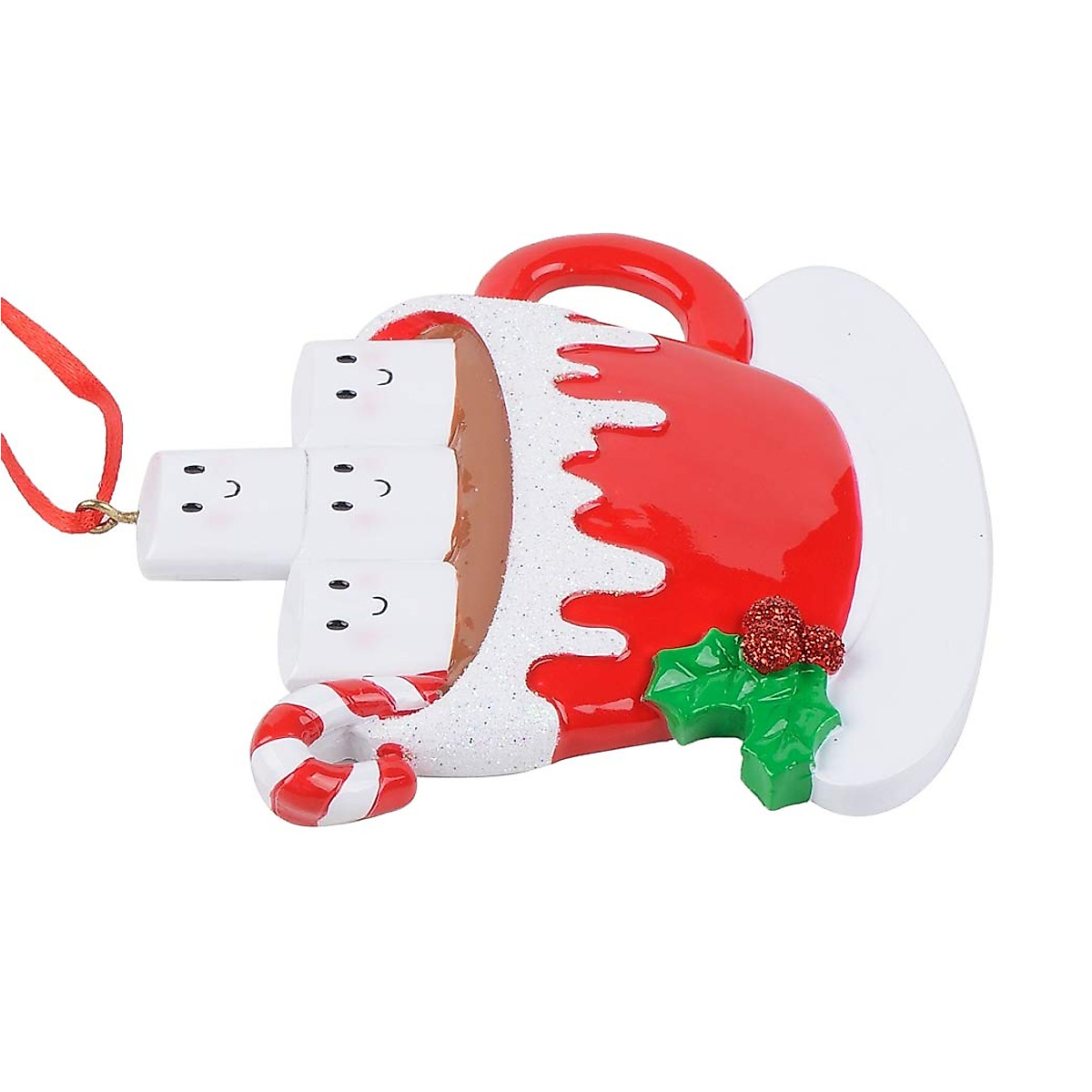 2024 Christmas Tree Ornaments - Personalized Marshmallow Family of 4 Ornament - Cocoa Family Ornament - Holiday Keepsake Gift - Hot Chocolate Mug Xmas Name Ornament - Free Customization