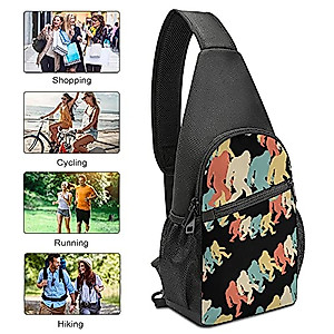 FunnyStar Retro Bigfoot Sasquatch Sling Bag Crossbody Shoulder Chest Bags Print Backpack Travel Daypack