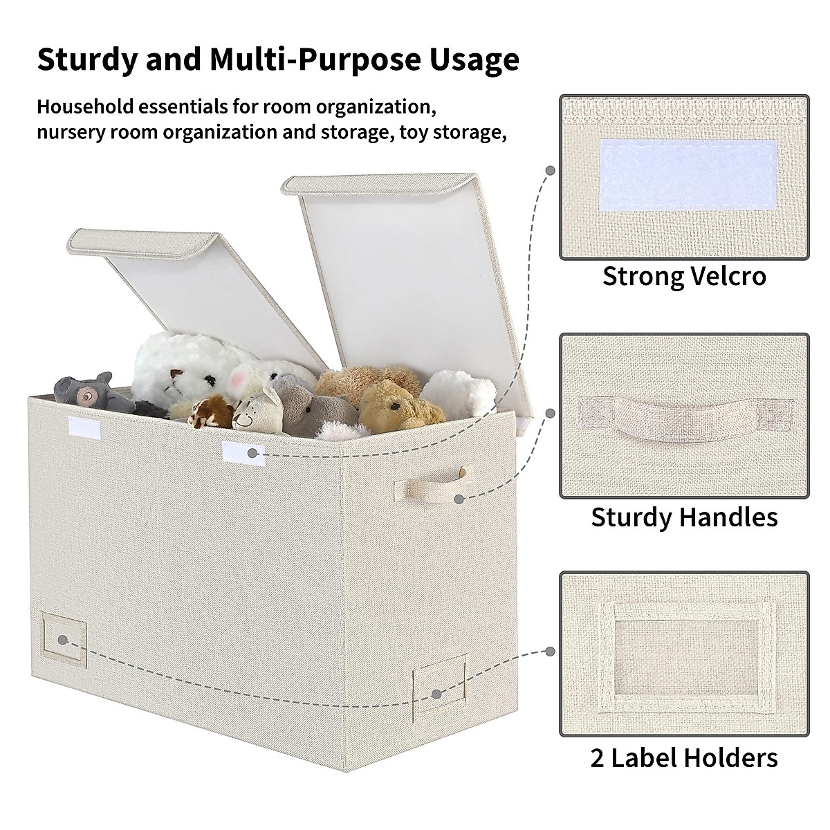 GRANNY SAYS Toy Chest with Lids, Toy Storage Bins, Toy Box for Living Room Area, Stuffed Animal Storage for Nursery Playroom, Toy Chest for Toddlers, Large Toy Box for Boys and Girls, Brown