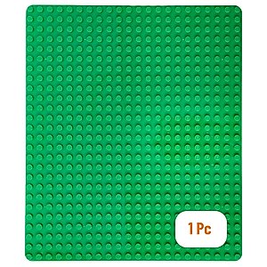 Strictly Briks Compatible with Lego Classic Big Briks Stackable Baseplates, Large Pegs for Ages 3 and Up, 100% Compatible with All Major Brands, Green, 1 Piece, 13.75" x 16.25" Inches