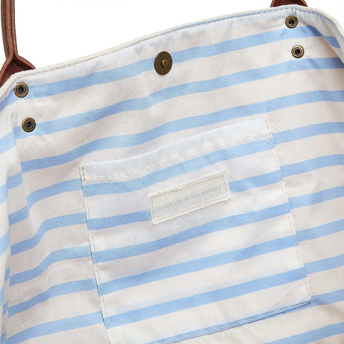 Two's Company Hydrangea Basket Tote Bag With Embroidered Flower & Magnetic Snap Closure