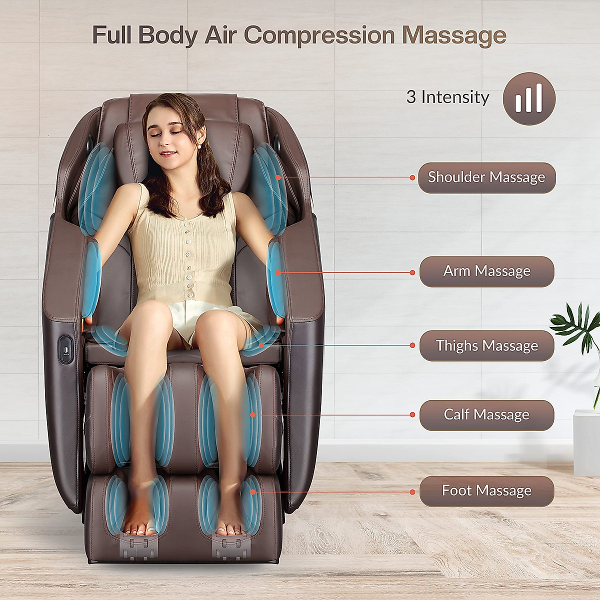 COMFIER 2023 Massage Chair Full Body,Gifts for Women,Men,Zero Gravity Recliner with SL Track, Bluetooth,Yoga Stretching,Compression,Foot Rollers,Heating,Shiatsu Kneading Chair Massager,Brown