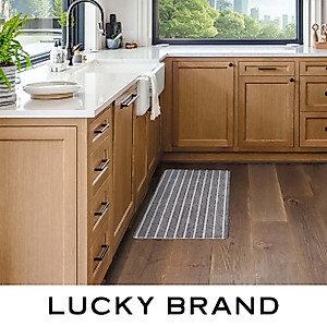 Lucky Brand Printed Wellness Mat - Cushioned Comfort Kitchen Mat - Easy to Clean - Anti-Fatigue & Skid-Resistant - 12mm Montanita Print 20" x 39" - Grey