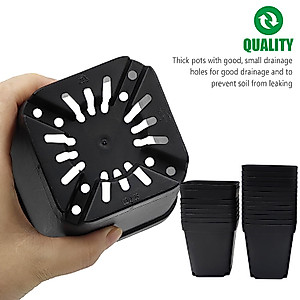 RooTrimmer 3.5 inch Square Nursery Pots 60pcs, Sturdy Seed Starter Trays 5 Pcs, Seeds Starting Germination, Small Planter Nursery Propagation 5 Sets