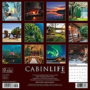 Willow Creek Press CabinLife Monthly 2024 Wall Calendar (12" x 12")