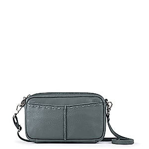 The Sak womens Cora Leather Crossbody, Dusty Blue, One Size US