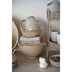 Bloomingville Neutral Reactive Glaze Stoneware Water Pitcher, 7.5", Sage