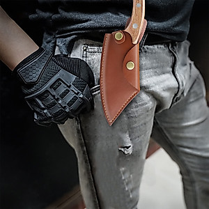 Kitory Leather Knife Sheath 7 inch Meat Cleaver Knife Practical Soft Leather Sheath with Belt Loop Good for Outdoor Protect Fixed Blade & Carry Out, 2023 Gifts For Women and Men