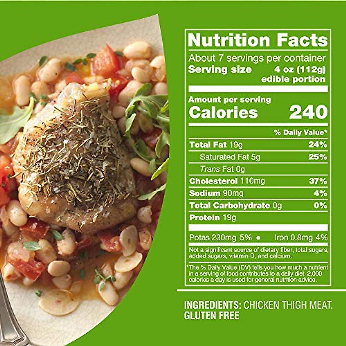 Just Bare® All Natural Fresh Chicken Thighs | Family Pack | No Antibiotics Ever | Bone-In | 2.25 LB