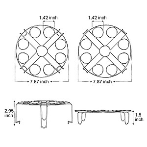 GSlife Dish Drying Rack and Egg Steamer Rack, 2 Tier Dish Rack and Stainless Steel Trivet for Instant Accessories, Bundle Sales, 2 Packs