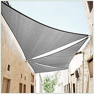 ColourTree 16' x 16' x 16' Grey Triangle CTAPT16 Sun Shade Sail Canopy Mesh Fabric UV Block - Commercial Heavy Duty - 190 GSM - 3 Years Warranty (We Make Custom Size)