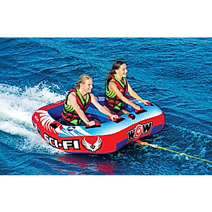 WOW Sports - SCI FI 2 Person Inflatable Towable Tube - Perfect for Kids & Adults - Secure Cockpit Seating