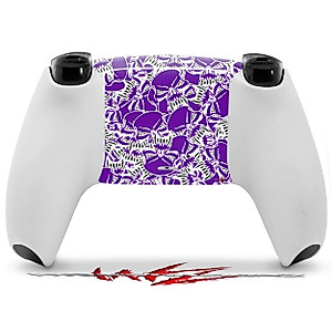WraptorSkinz Skin Wrap compatible with Sony PS5 DualSense Controller Scattered Skulls Purple (CONTROLLER NOT INCLUDED)