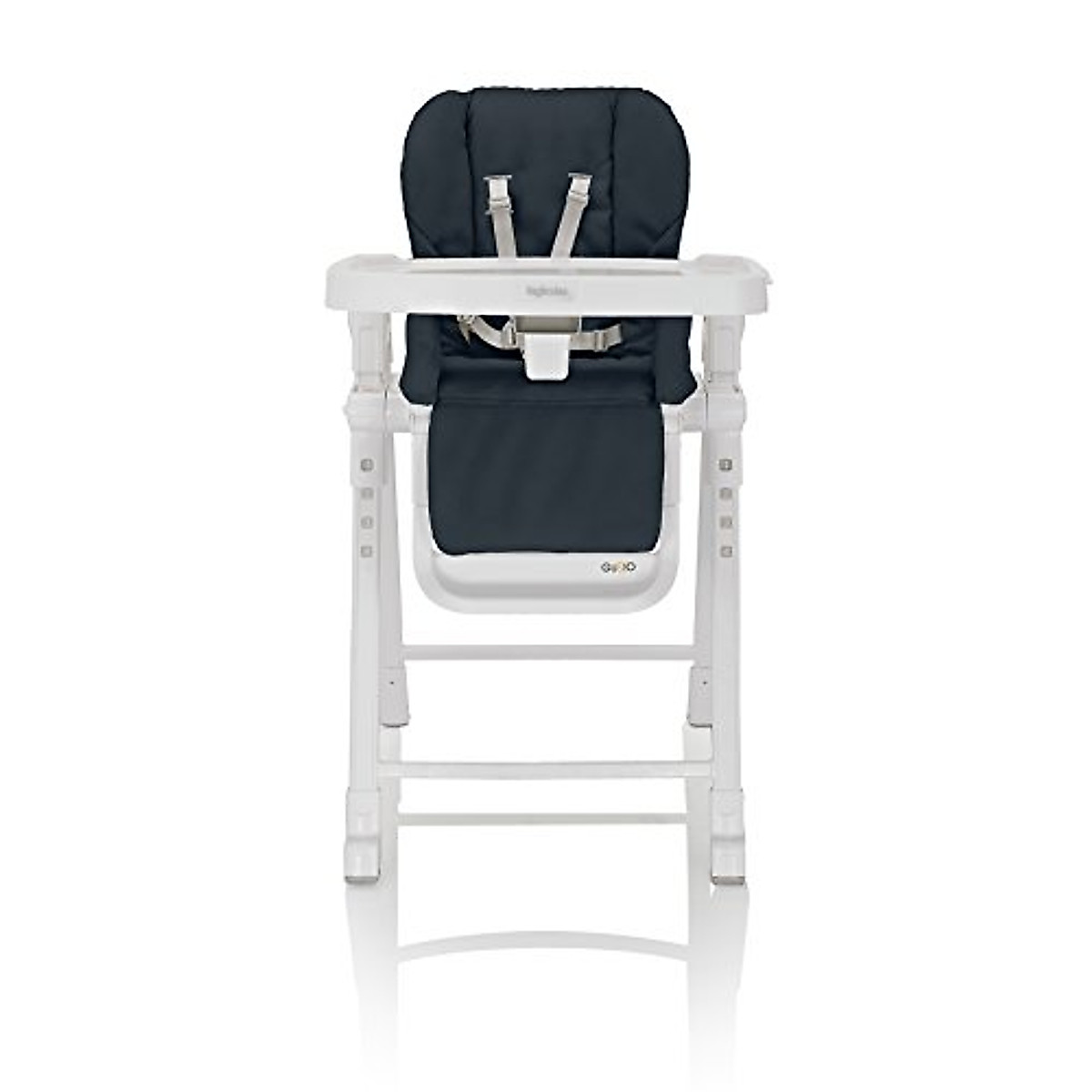 Inglesina Gusto Folding Convertible High Chair For Baby & Toddler Chair With Removable Tray, 4-position height adjustable, 3-position reclining seat, Adjustable Footrest, Graphite