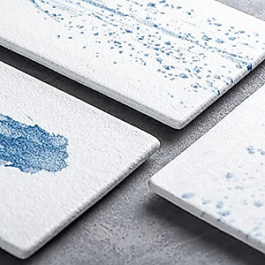 Uaral Serving Platter Long Flat Plate - 14 inch Rectangular Tray for Party,Sushi,Appetizer,Sashimi,Cheese,Set of 2, (Blue)