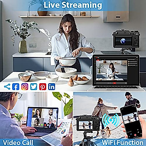Point and Shoot Digital Cameras 48MP Digital Cameras for Photography 4K Vlogging Camera Autofocus 18X Zoom Photography Camera with 32GB Card, Dual Cameras, 2 Batteries Vlogging Camera for YouTube