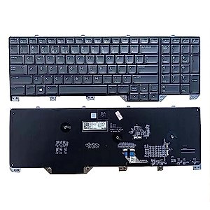 Laptop Keyboard Compatible with Dell Alienware 17 R5 P38E Area-51m A51m Gray US RGB Backlit
