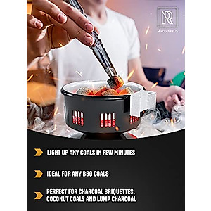 Multipurpose Electric Charcoal Starter - Electric Charcoal Burner ETL Approved Electric Stove - Coconut Charcoal Lighters with Tongs - 450W Hot Plate Electric with 304 Stainless Steel Coiled Burner