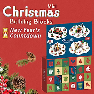 2023 Advent Calendar Kids Christmas Building Blocks 24 Days Countdown Calendar Toys for Kids 1210 PCS 6 in 1 Christmas Building Toys, Kids Christmas Gifts for Boys & Girls