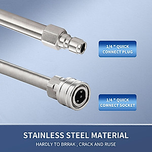 FENG PAI Pressure Washer Extension Wand - 60" Pressure Washer Wands wit Replacement Wand, 1/4" Quick Connect Power Washer Lance, 4000 PSI