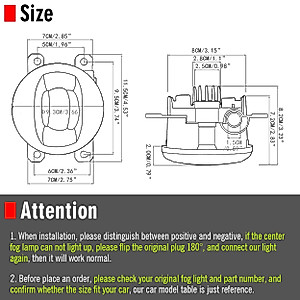 Updated LED Lens Fog Light Replacement for Ford 13-16 Fusion, 11-15 Explorer, 08-14 Focus, 15-17 Mustang, 19-21 Ranger, 11-19 Transit Connect, 14-18 Fiesta, Front Bumper Driving Fog Lamp