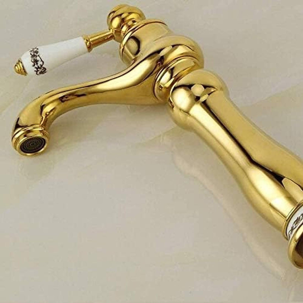 Kitchen Taps Basin Taps Gold Plating Copper Mixer Taps One-Hand Bath