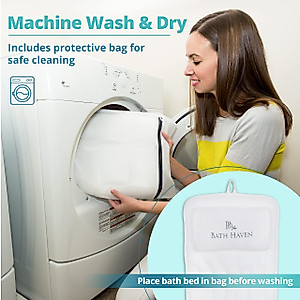 Bath Haven Bath Pillow for Bathtub - Full Body Mat & Cushion Headrest for Women and Men, Luxury Pillows for Neck and Back in Shower Tub or Jacuzzi - Powerful Suction Cups - Spa Accessories (Classic)