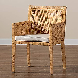 Baxton Studio Karis Chairs, Natural/White Natural/White