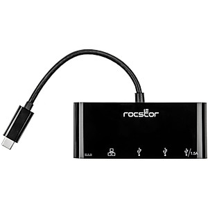 Rocstor USB-C to 3-Port USB-A, USB-C & RJ45 Multiport Adapter - USB 3.0 Hub