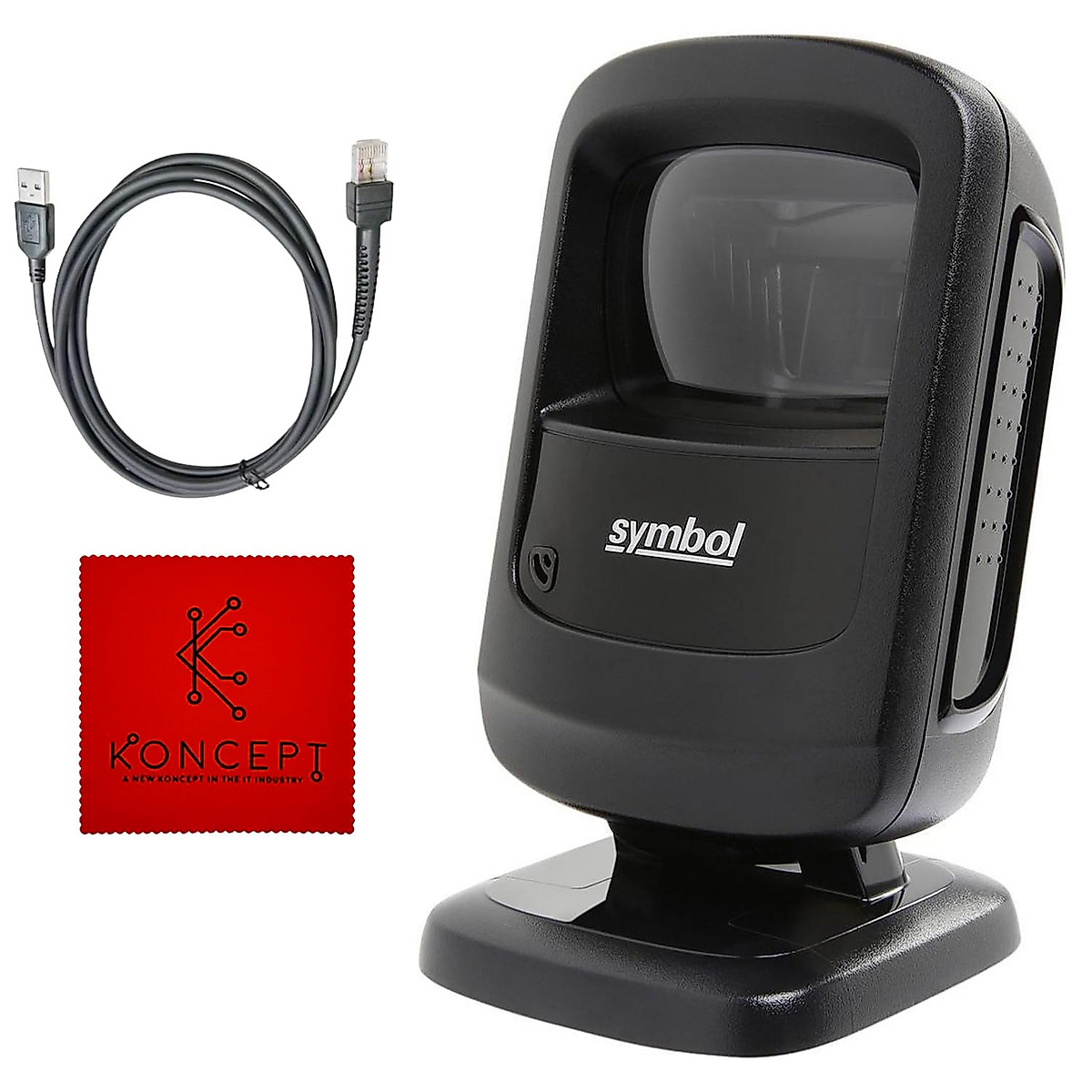 DS9208 ZEBRA Motorola Symbol Digital Handsfree 1D/2D Barcode Scanner with USB Cable and Microfiber Cleaning Cloth - High Performance Scanning, Compact Design, 1-Year Warranty, Standard Range (Renewed)