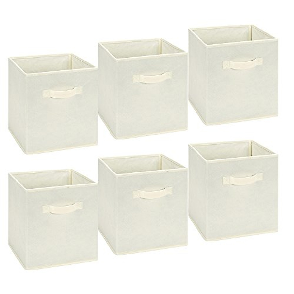 EPSKY Foldable Storage Cubes Storage Bins Foldable Cloth Container Baskets Cubes Box, Collapsible Shelf Closet Organizer Drawer, Good Helper for Home Decor and Outdoor Picnic 6 Pack -Beige