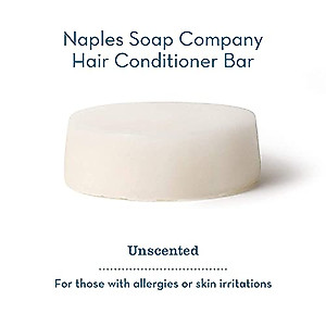 Naples Soap Company, Protein Enriched, 50-75 Use, Solid Hair Conditioner Bar, Eco-Friendly Haircare, Helps Ensure Vibrant, Healthy Hair, All Hair Types, Fragrance Free, 1oz