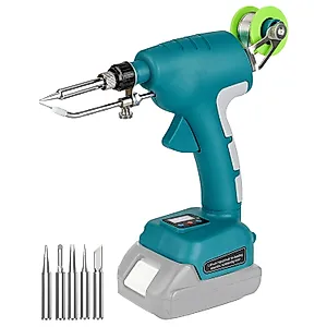 Cordless Soldering Iron Kit for Makita 18v LXT Battery,75W LED Digital Solder Iron Soldering Gun with 5pcs Tips,50g 0.04” Solder Wire for any Hobby Enthusiast (Battery not included)