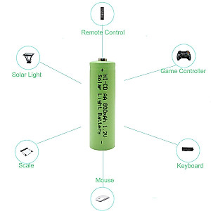 XUNTU 20 Pack Combo AA NiCd 1.2V 800mAh Rechargeable Battery for Solar Outdoor Lights Lamp Garden Yard Lawn