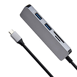 XUNMAIFHB Portable Docking Station,Type-c Expansion Dock USB-C to HDMI Converter hub Splitter USB3.0 Card Reader TF+SD Card Five in one 4K Fast Transmission, Silver