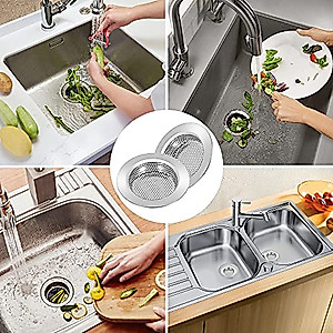 4 Pcs Kitchen Sink Strainer Stopper Kit, 4.5 Inch Stainless Steel Sink Drain Strainer, Thicken Drain Filter Strainer with Large Wide Rim, 6 inch Silicone Tub Stopper, Universal Rubber Drain Stopper