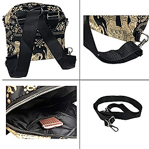 WONSHREE Crossbody Bag for Women, Nylon Shoulder Bags Multi-Pocket Purse and Handbag Small Boho Elephant Daypack Backpack Lightweight Travel Messenger Bag