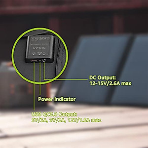 Portable Solar Panel 40W, Foldable Solar Charger for Outdoor Solar Generator Power Station, Adjustable Kickstand,10 in 1 Connectors,DC to DC Cable,USB QC3.0 Output for Camping RV Road Trip Adventure