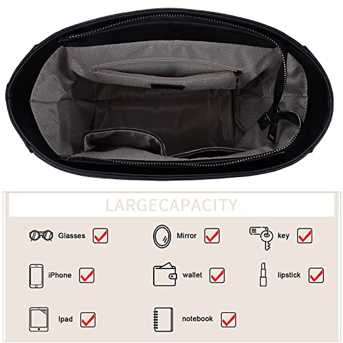 HKCLUF Crossbody Bags for Women Vegan Leather Boho Bucket Bag With 2PCS Replacement Leopard Guitar Strap Crossbody Purse and Handbags(Black)