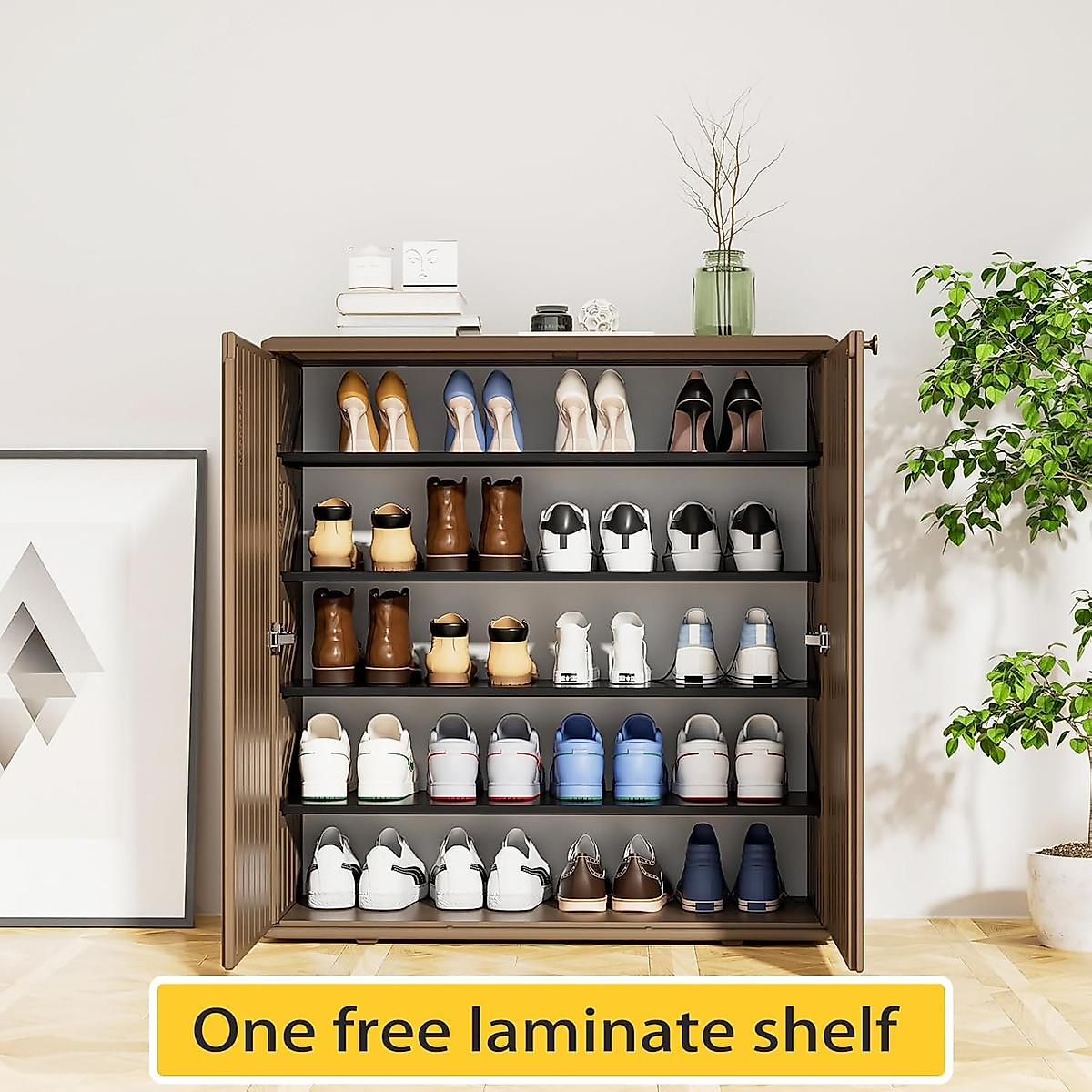 ADDOK 1-Piece Metal Laminate Shelving Suitable for 60-Gallon Storage Shed Cabinet,33" D x 10" W x 0.6" H (Black)