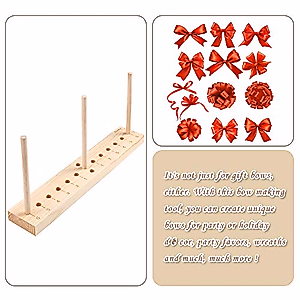 Ackitry Extended Bow Maker for Ribbon for Wreaths, Wooden Ribbon Bow Maker for Christmas Bows, Hair Bows, Corsages, Various Crafts