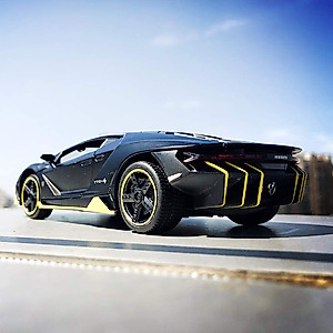 BDTCTK 1/24 Centenario LP770-4 Casting Model Car, Zinc Alloy Pull Back Toy car with Sound and Light for Kids Boy Girl Gift(Black)