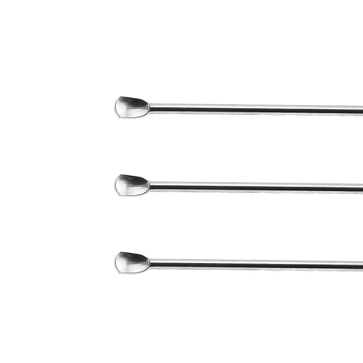 Maxmoral 1 Set Stainless Steel Micro Lab Sampling Scoop Spatulas Combination Reagent Spoon Laboratory Supplies (Pack of 4)