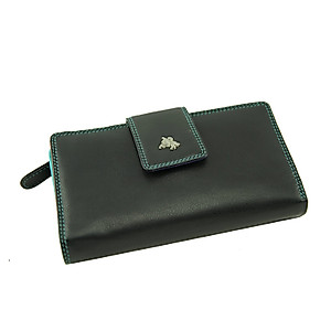 VISCONTI SP30 YLANG Spectrum Collection Multi Colored Soft Leather Bifold Wallet (Red)