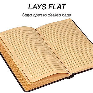 Samsill Vintage Hardcover Notebook, 200 Lined Notebook Pages, Brown, 7.5 x 10 Inch